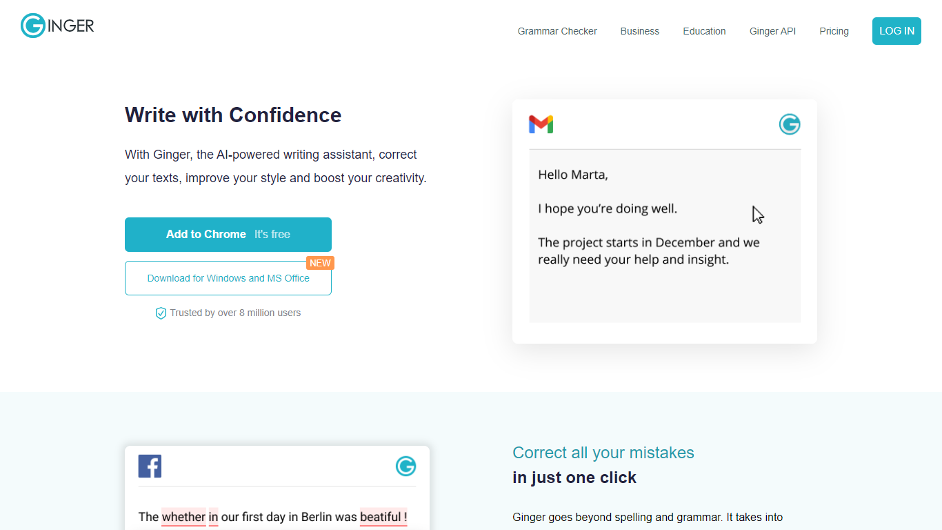 Ginger Software Pricing, Reviews, Alternatives - AI Writing Assistant