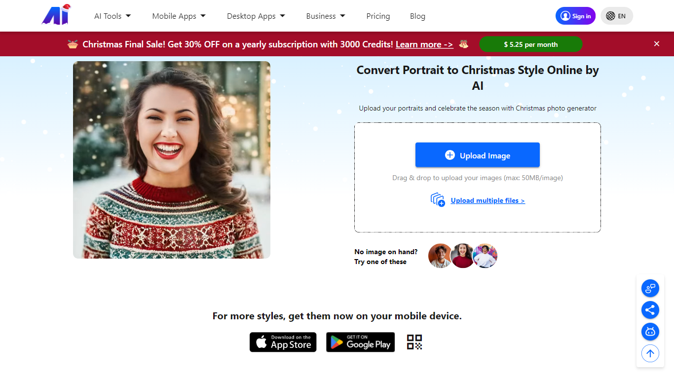 Top 15 AI Christmas Photos Generator tools in 2025