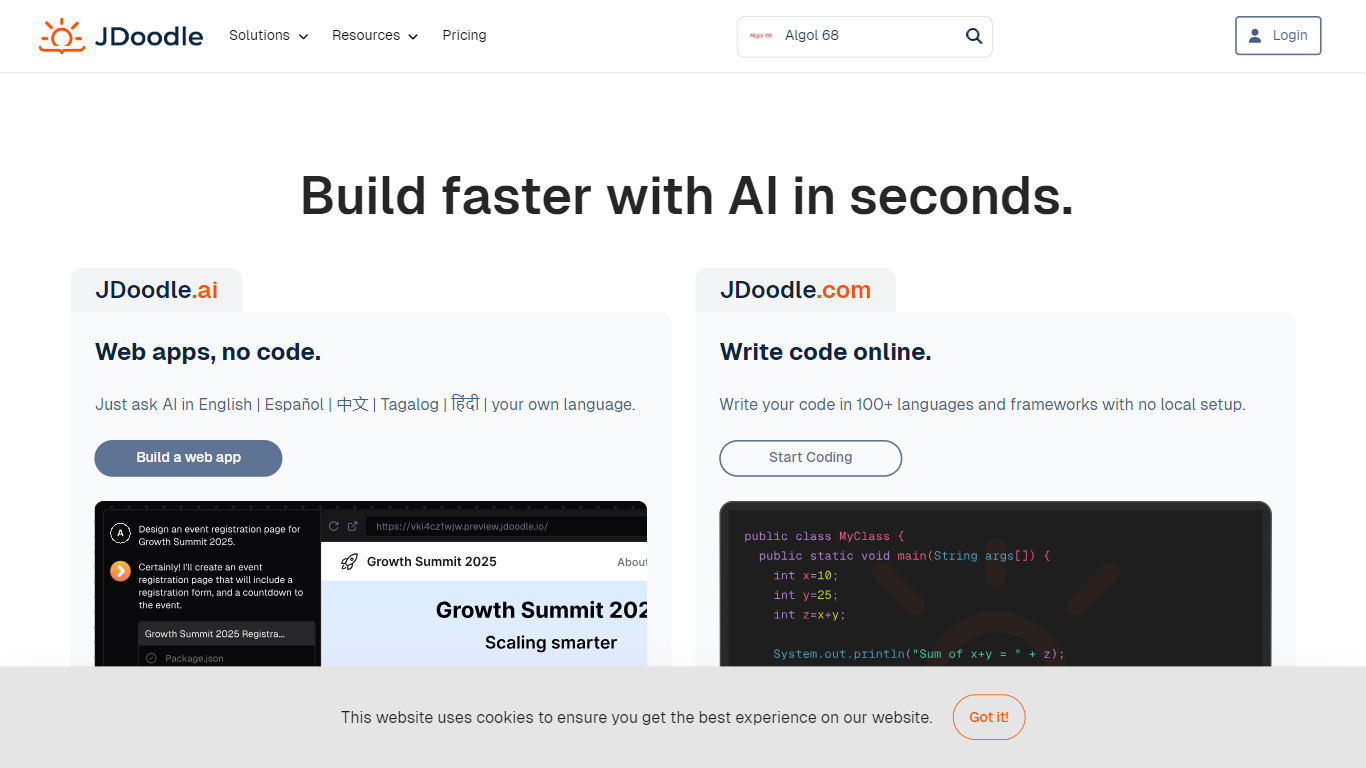 JDoodle Pricing, Reviews, Alternatives - AI Web Apps
