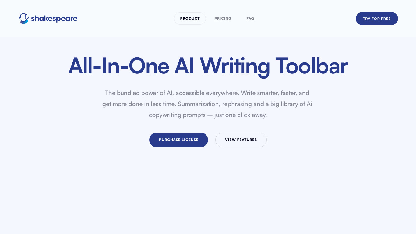 Shakespeare Ai Toolbar Pricing, Reviews, Alternatives